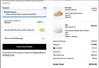 Zappos Promo Codes (1 Verified) - 20% Off w/Code Sep 2025