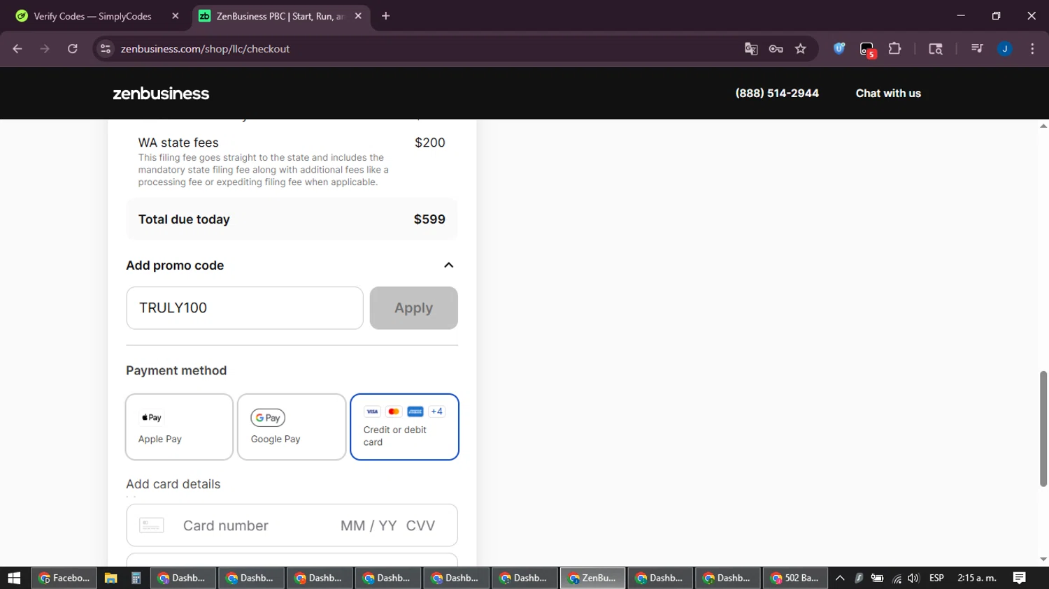 ZenBusiness Promo Codes - $100 Off (3 Verified) Mar 2026