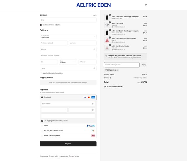 Aelfric Eden Promo Codes (9 Verified) - 30% Off Jun 2025