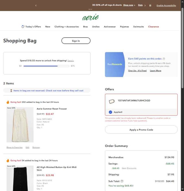 Aerie Promo Codes (3 Verified) - 10% Off Sitewide Jun 2025