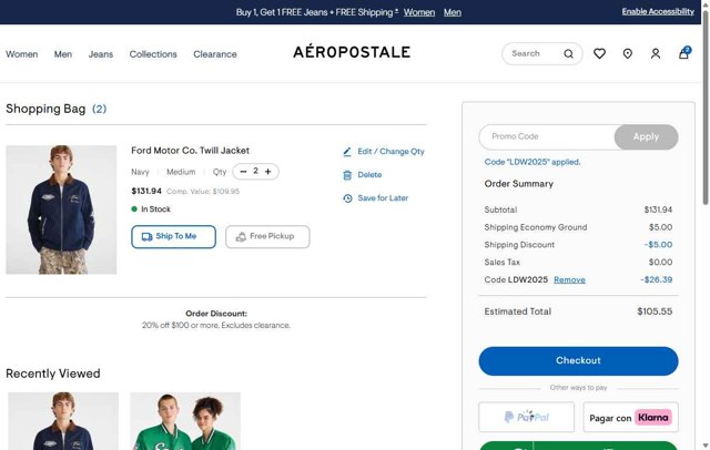 Aeropostale Promo Codes (6 Verified) - 20% Off Sep 2025