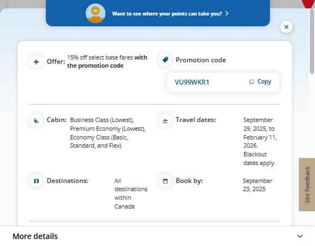 Air Canada Promo Codes (2 Verified) - 15% Off Oct 2025