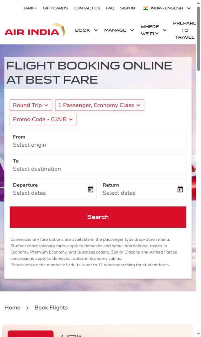 Air India Promo Codes - 20% Off (2 Verified) Aug 2025