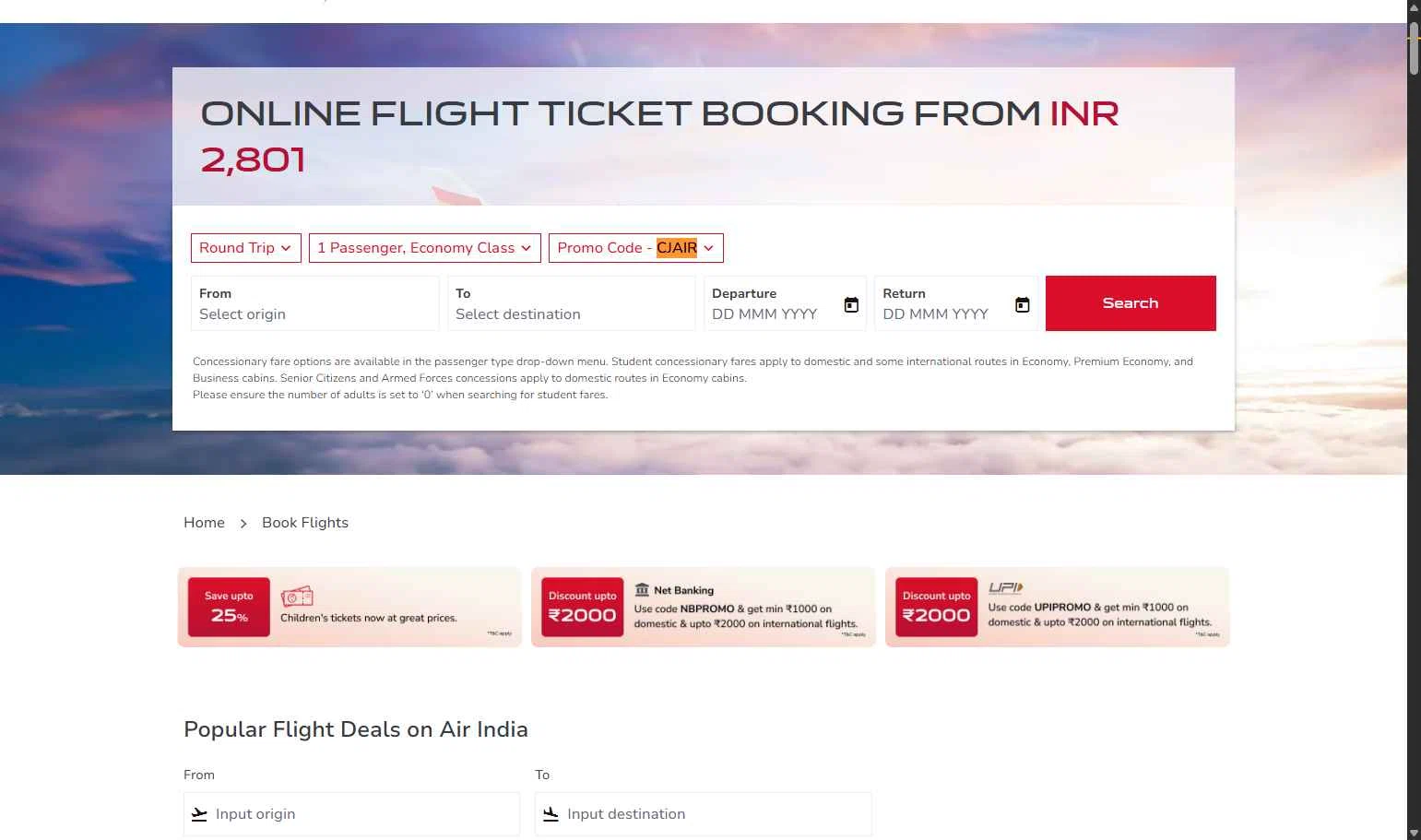 Air India Promo Codes - 5% Off (1 Verified) Mar 2026