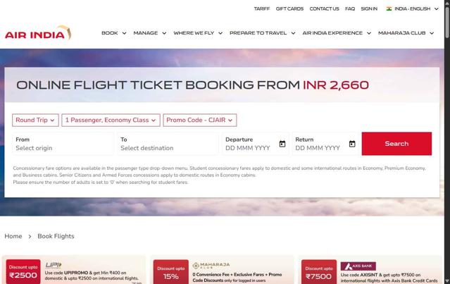 Air India Promo Codes - $2,500 Off (Verified) Oct 2025