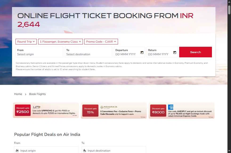 Air India Promo Codes - 15% Off Coupons Mar 2026