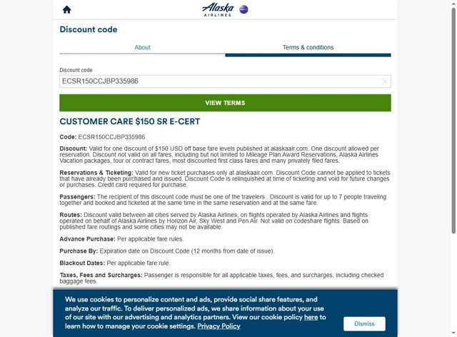 Alaska Airlines Promo Codes - $150 Off May 2025