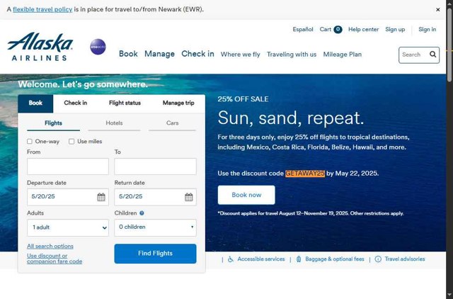 Alaska Airlines Promo Codes - $150 Off May 2025