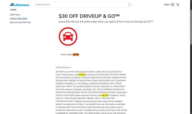 Albertsons Promo Codes - $30 Off Coupons Oct 2025