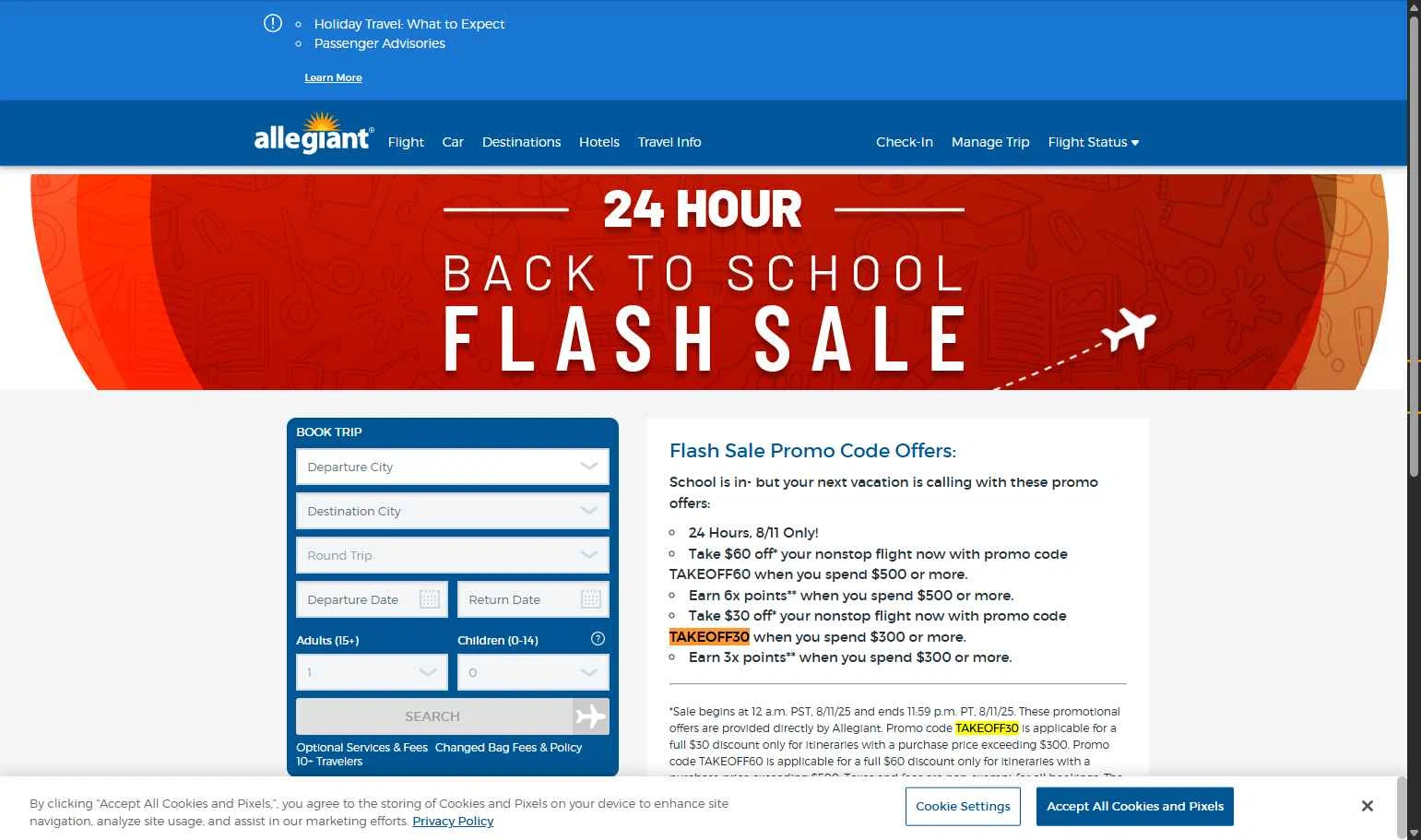 Allegiant Air Promo Codes - $50 Off Coupons Dec 2025