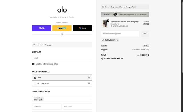 Alo Yoga Promo Codes (5 Verified) - 25% Off w/Code Oct 2025