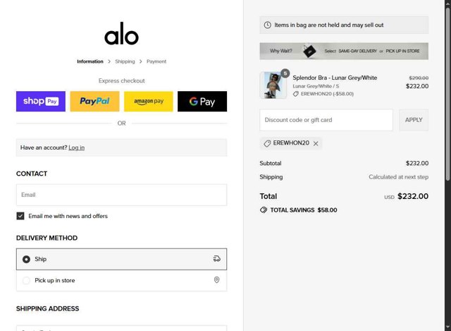 Alo Yoga Promo Codes (7 Verified) - 25% Off w/Code Aug 2025