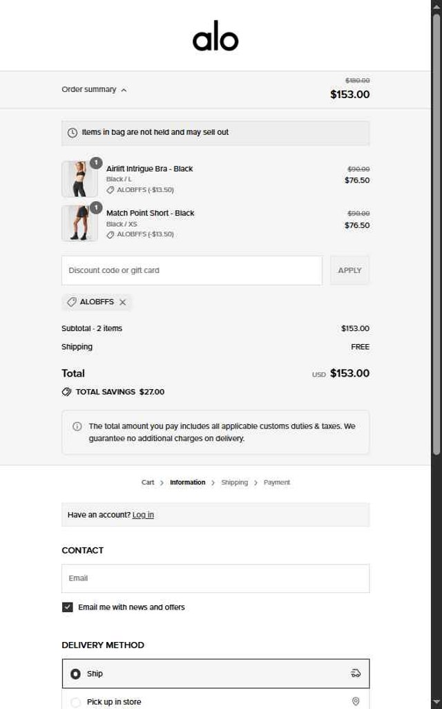 Alo Yoga Promo Codes (8 Verified) - 25% Off w/Code Aug 2025