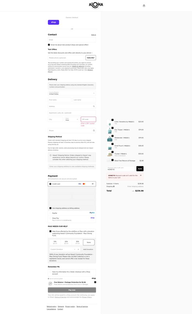 ALOHA Collection Promo Codes - 20% Off Oct 2025
