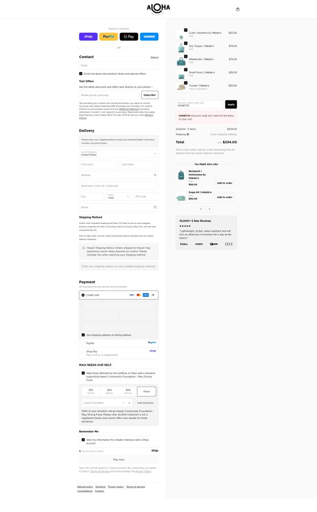 ALOHA Collection Promo Codes - 20% Off Oct 2025