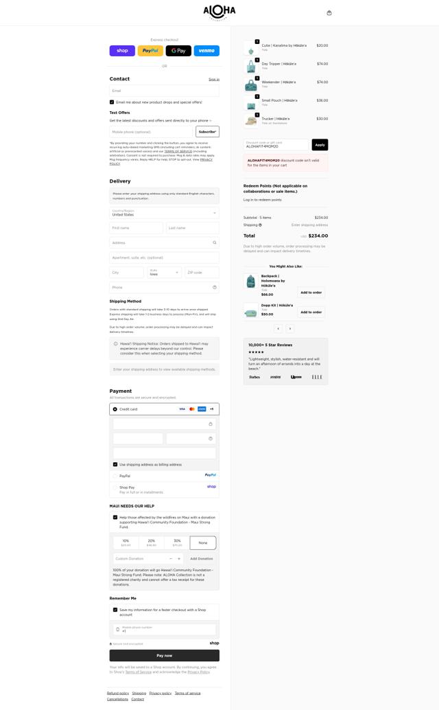 ALOHA Collection Promo Codes - 20% Off Oct 2025