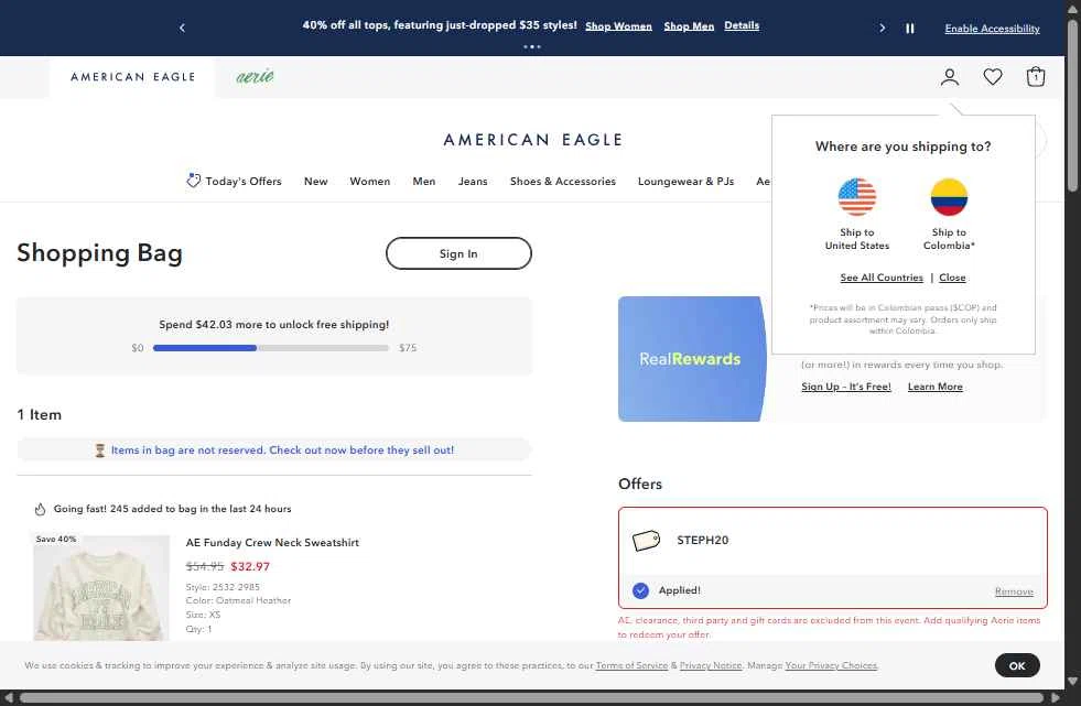 American Eagle Promo Code - 10% Off (1 Verified) Feb 2026