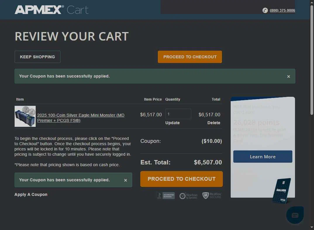 APMEX Promo Codes - $10 Off (2 Verified) Dec 2025