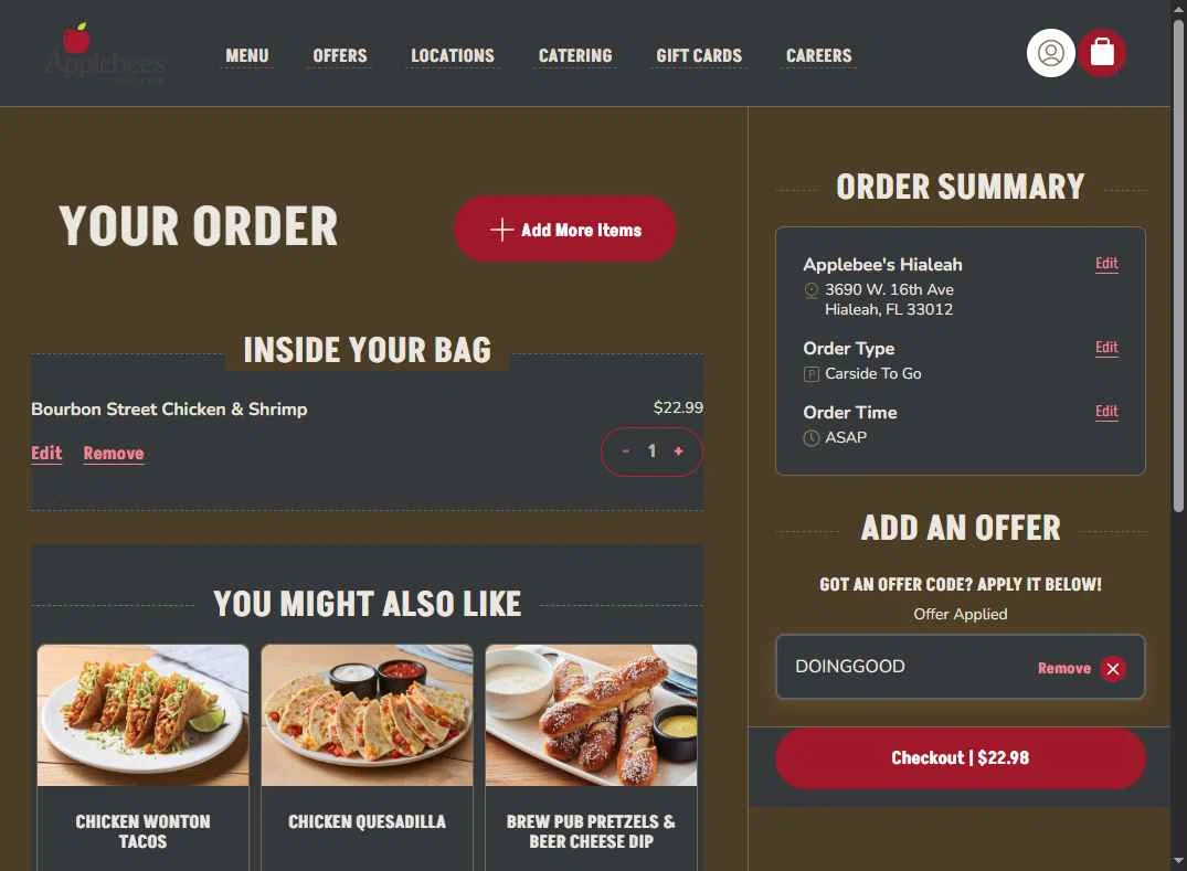 Applebee's Grill & Bar Promo Code - 25% Off Nov 2025