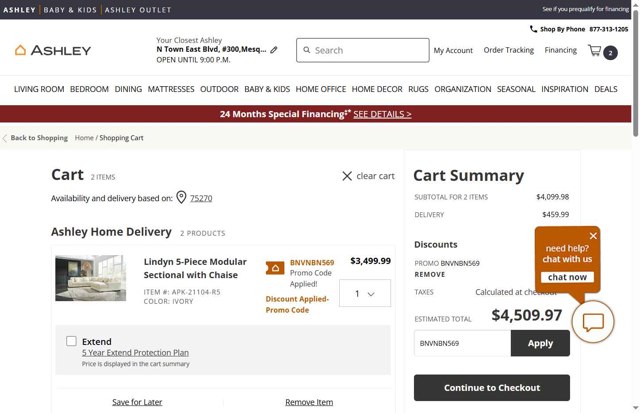 Ashley Discount Codes - $50 Off (2 Verified) Sep 2025