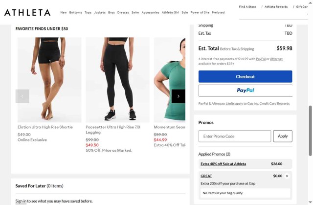 Athleta Promo Codes (7 Verified) - 15% Off Sitewide Jul 2025