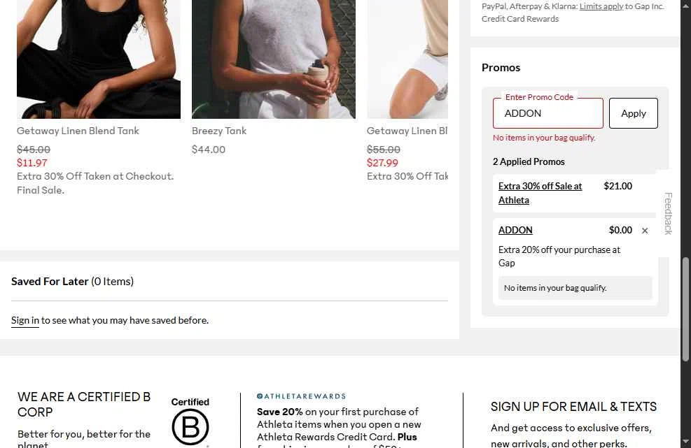 Athleta Promo Codes (11 Verified) - 20% Off w/Code Oct 2025