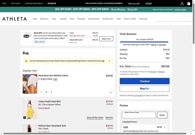 Athleta Promo Codes (8 Verified) - 20% Off Sitewide Aug 2025