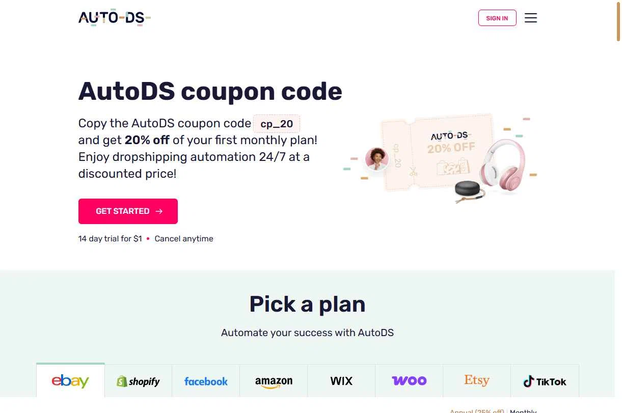 AutoDS Promo Codes - 20% Off (6 Verified) Jan 2026