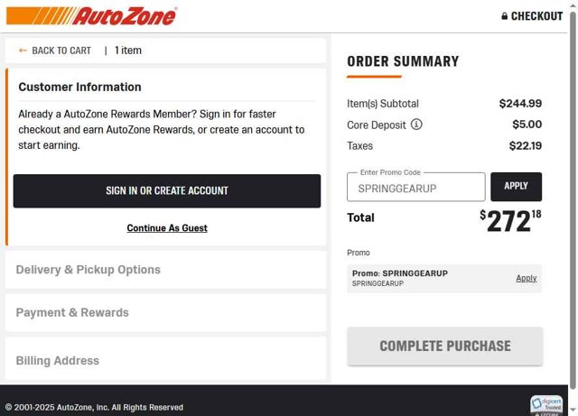 AutoZone Promo Codes (2 Verified) - 20% Off w/Code Jun 2025
