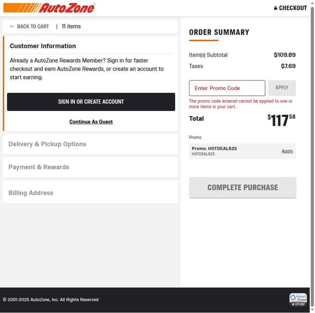 AutoZone Promo Codes (4 Verified) - 20% Off w/Code Jun 2025