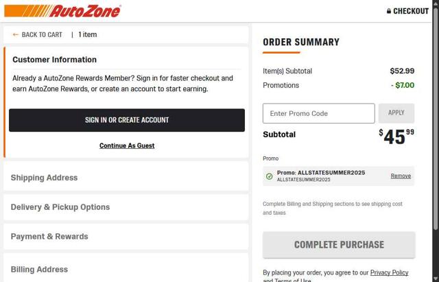AutoZone Promo Codes (2 Verified) - $10 Off w/Code Oct 2025