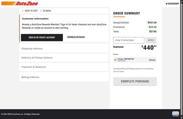 AutoZone Promo Codes (3 Verified) - 20% Off w/Code Aug 2025