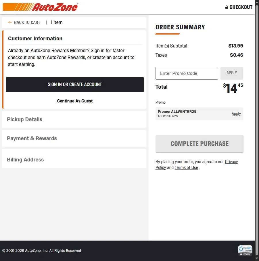 AutoZone Promo Codes - 20% Off (2 Verified) Mar 2026