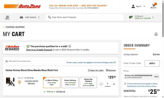 AutoZone Promo Codes (4 Verified) - 20% Off w/Code Jul 2025