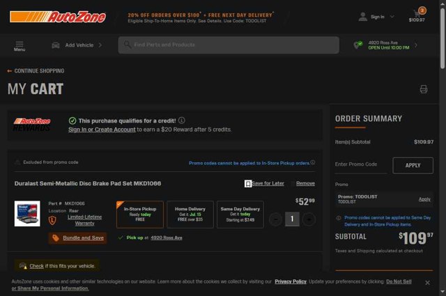 AutoZone Promo Codes (2 Verified) - 20% Off w/Code Jul 2025