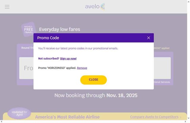 Avelo Airlines Promo Codes (9 Verified) - $20 Off Jun 2025