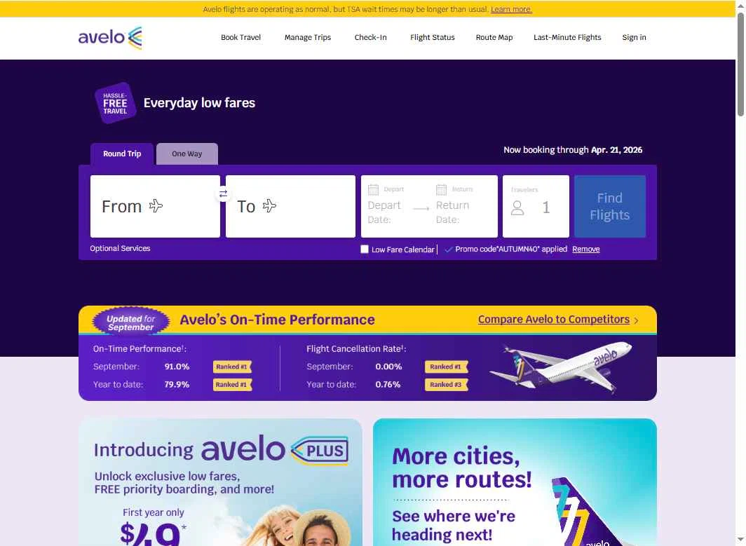 Avelo Airlines Promo Codes (23 Verified) - 40% Off Nov 2025