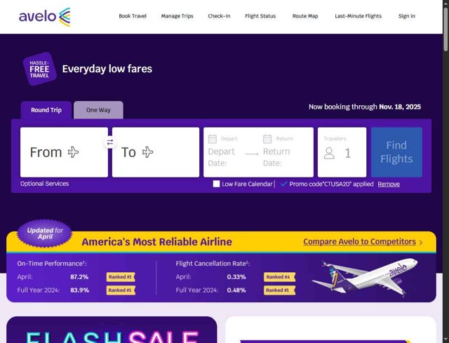 Avelo Airlines Promo Codes (9 Verified) - $20 Off May 2025