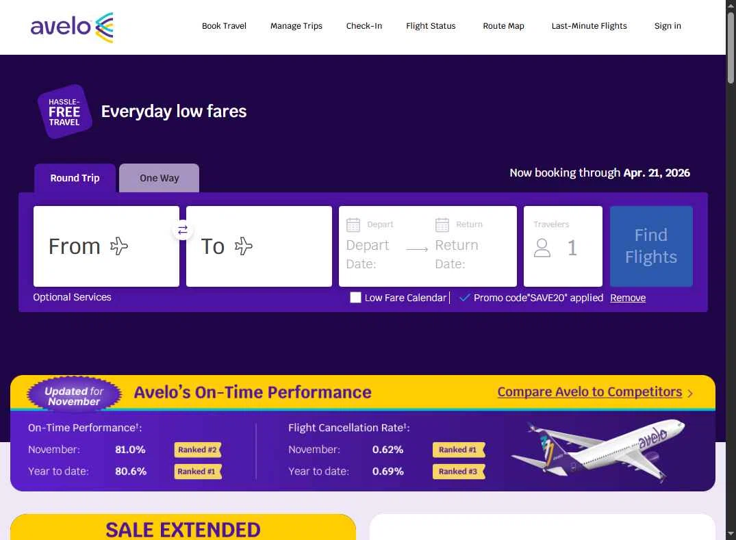 Avelo Airlines Promo Code - 40% Off (Verified) Jan 2026