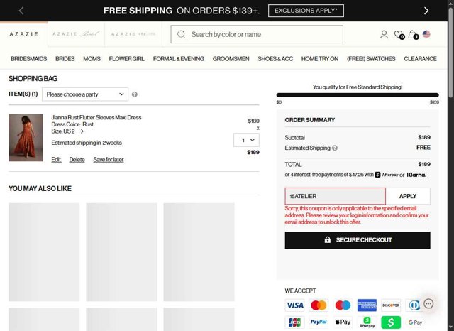 Azazie Coupon Codes (5 Verified) - 15% Off w/Code Apr 2025