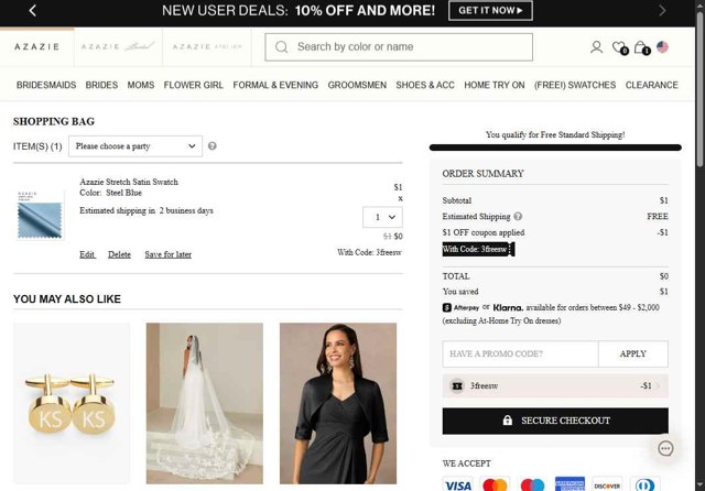 Azazie Promo Codes (3 Verified) - 15% Off w/Code Jun 2025