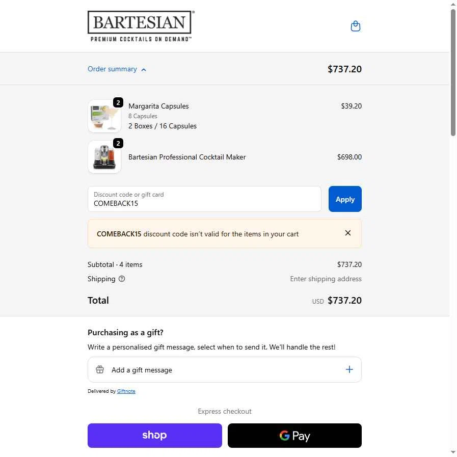 Bartesian Promo Codes - 15% Off (2 Verified) Dec 2025