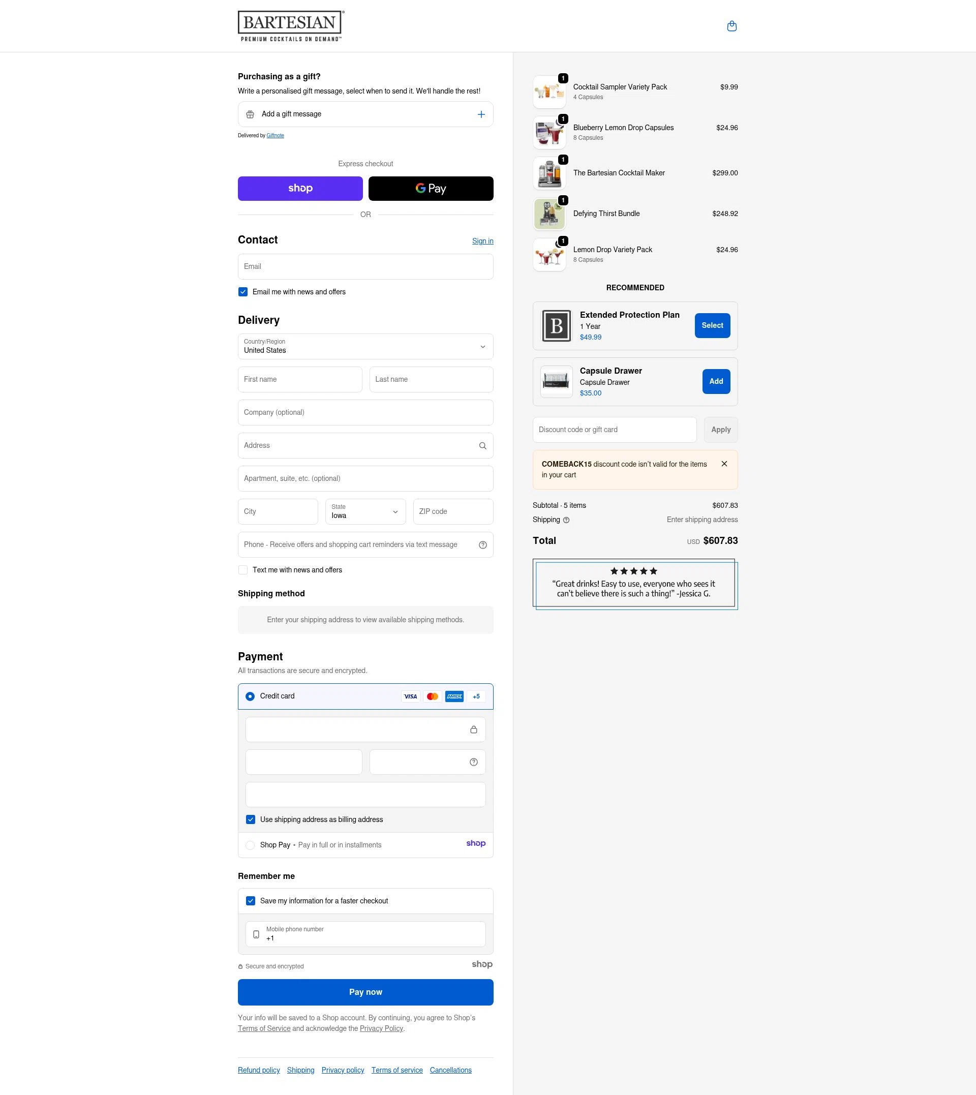 Bartesian Promo Codes - 15% Off (2 Verified) Jan 2026