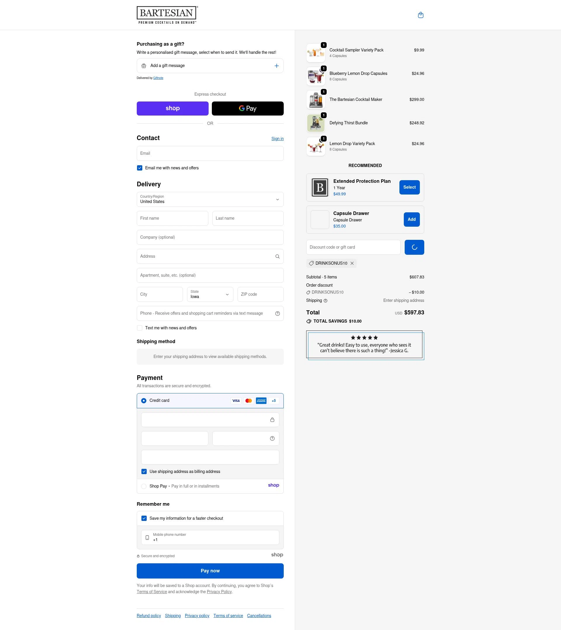 Bartesian Promo Codes - 15% Off (2 Verified) Jan 2026