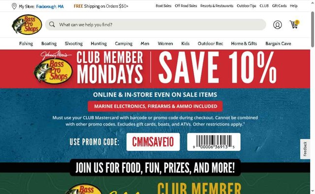 Bass Pro Shops Promo Codes (1 Verified) - 10% Off May 2025