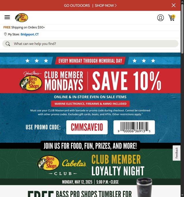 Bass Pro Shops Promo Codes (2 Verified) - 10% Off May 2025