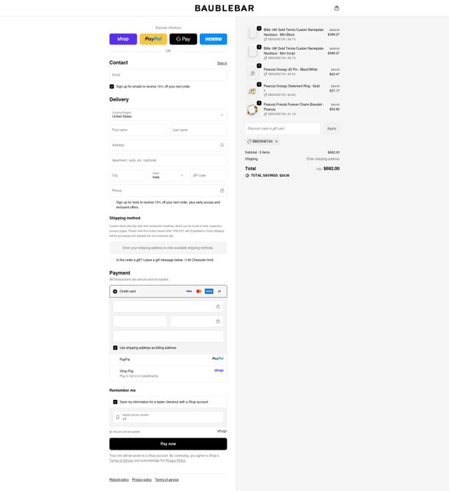BaubleBar Promo Codes - $20 Off (2 Verified) Oct 2025