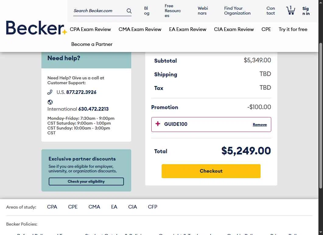 Becker Discount Codes - $100 Off (3 Verified) Nov 2025