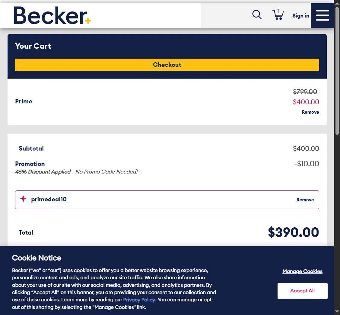 Becker Discount Codes - $100 Off (3 Verified) Nov 2025