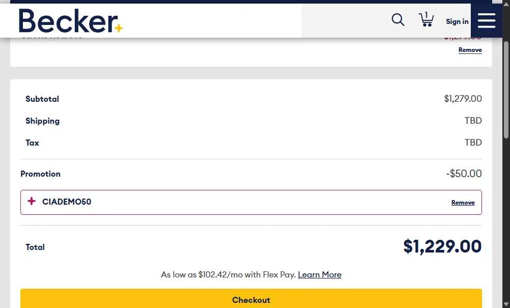 Becker Promo Codes - $100 Off (3 Verified) Feb 2026